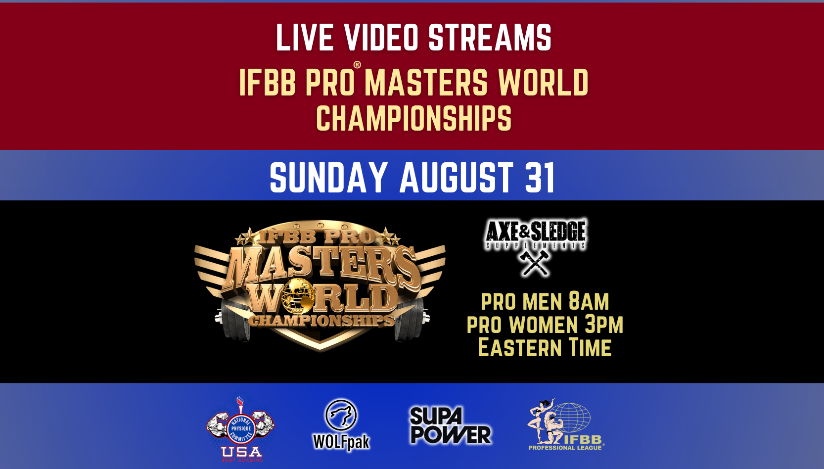 2025 IFBB Masters World Pro Live Stream - NPC News Online